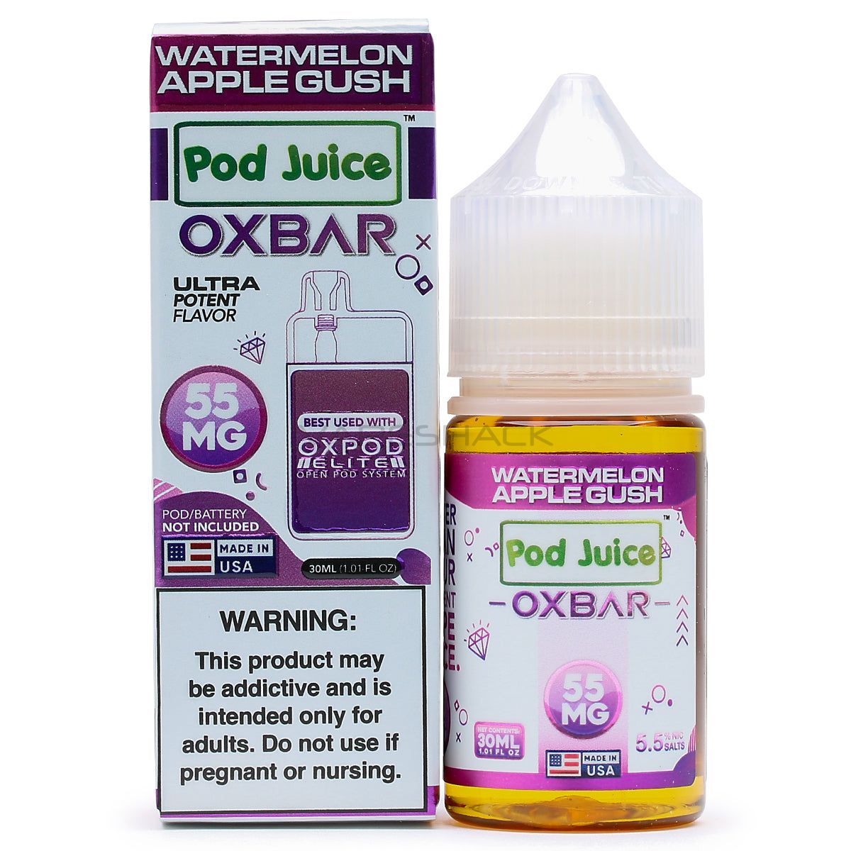 Watermelon Apple Gush - Pod Juice x Oxbar Salts - 30ML – Vape Shack