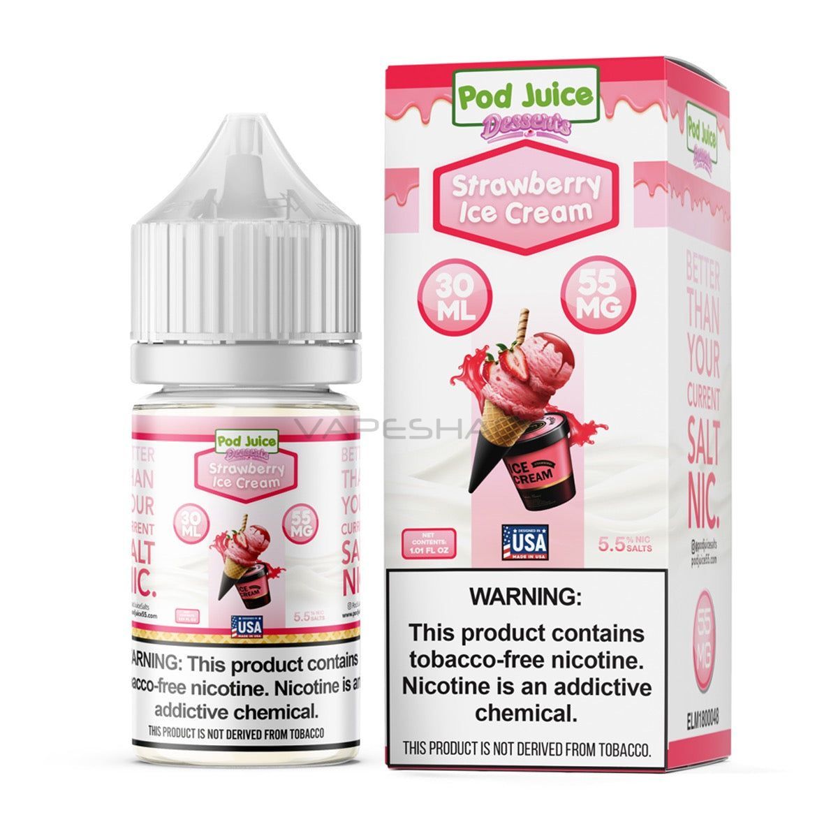 Strawberry Ice Cream - Pod Juice - 30ML - $12.99 - Vape Shack